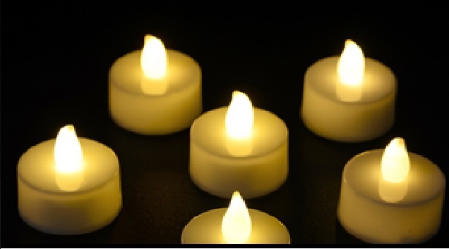 VELA NOCHE LUZ LED CON LLAMA EN MOVIMIENTO - TL - ReinaAbru